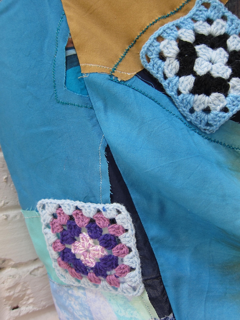 Patchwork Boho Dress Tunic Upcycled Repurposed Clothing Fun Cotton ...
