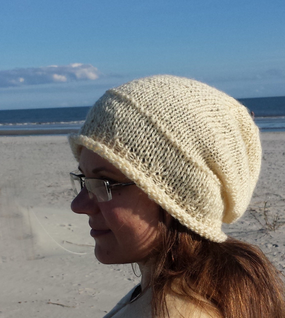 Slouch Wool Hat Hand Knitted Hat Knit Beanie Beanie Hat Women Slouch ...