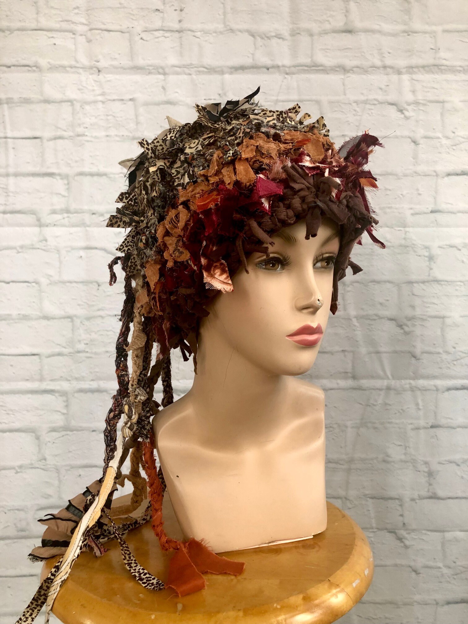 Boho Hat Rag Hat Creative Crochet Hat Freeform Hat Shabby Chic ...