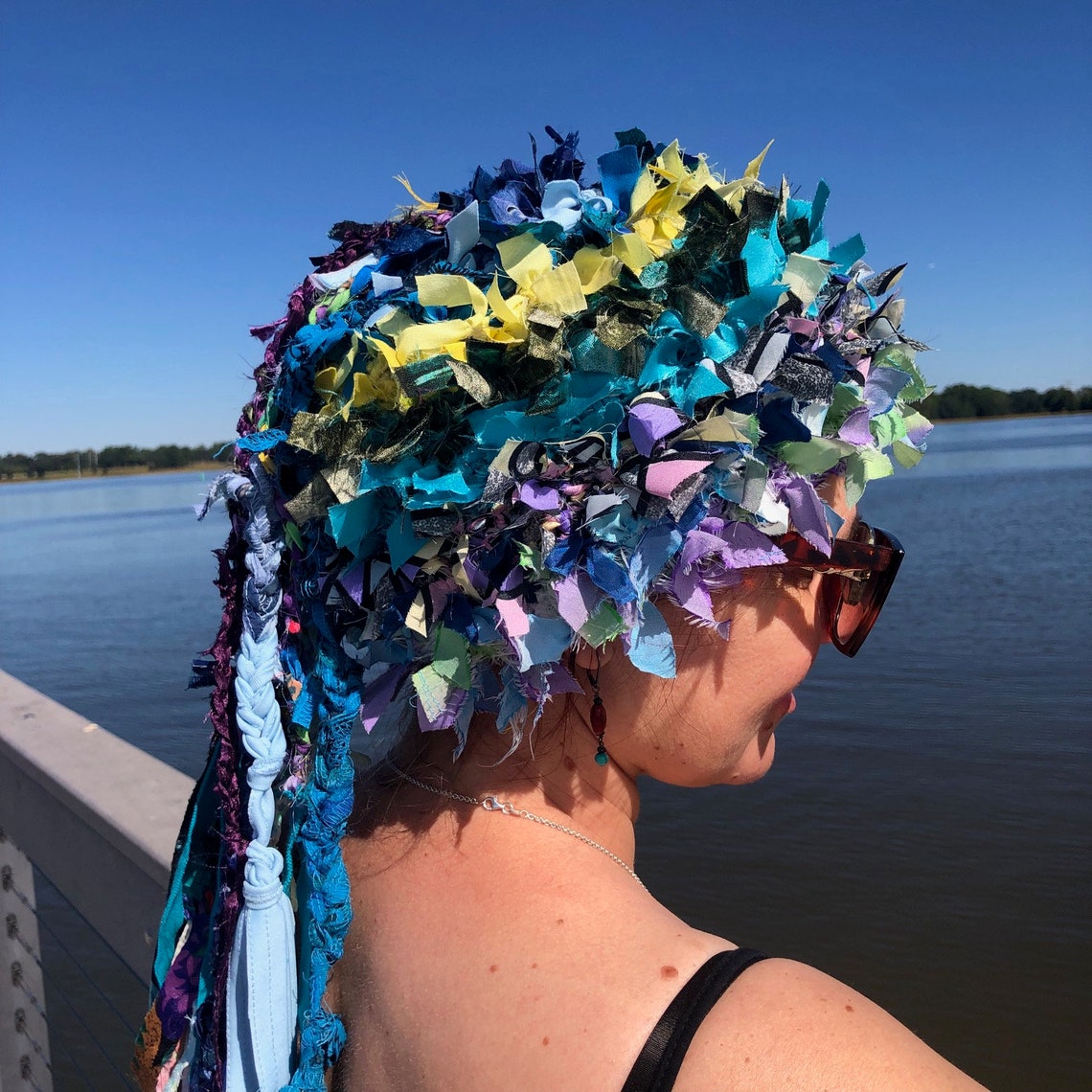 Crazy Crochet Hat With Dreads Boho Women's Hat Funky Unique Shabby Chic ...
