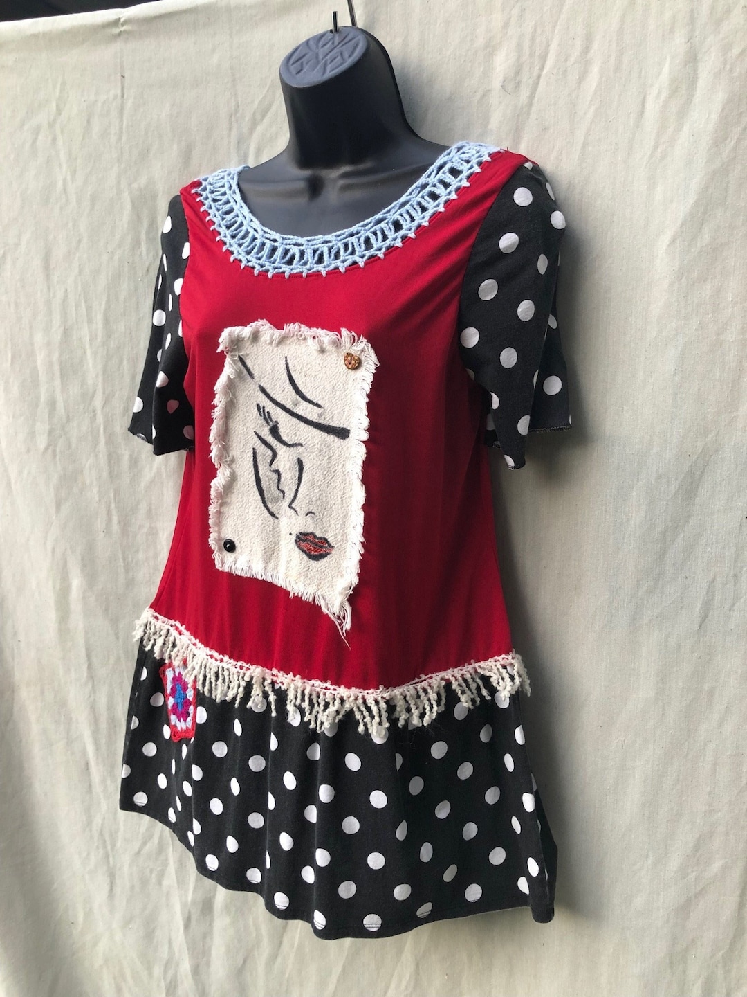 Artsy Upcycled Clothing Tunic Lagenlook Clothing Refashion Loose Fit ...