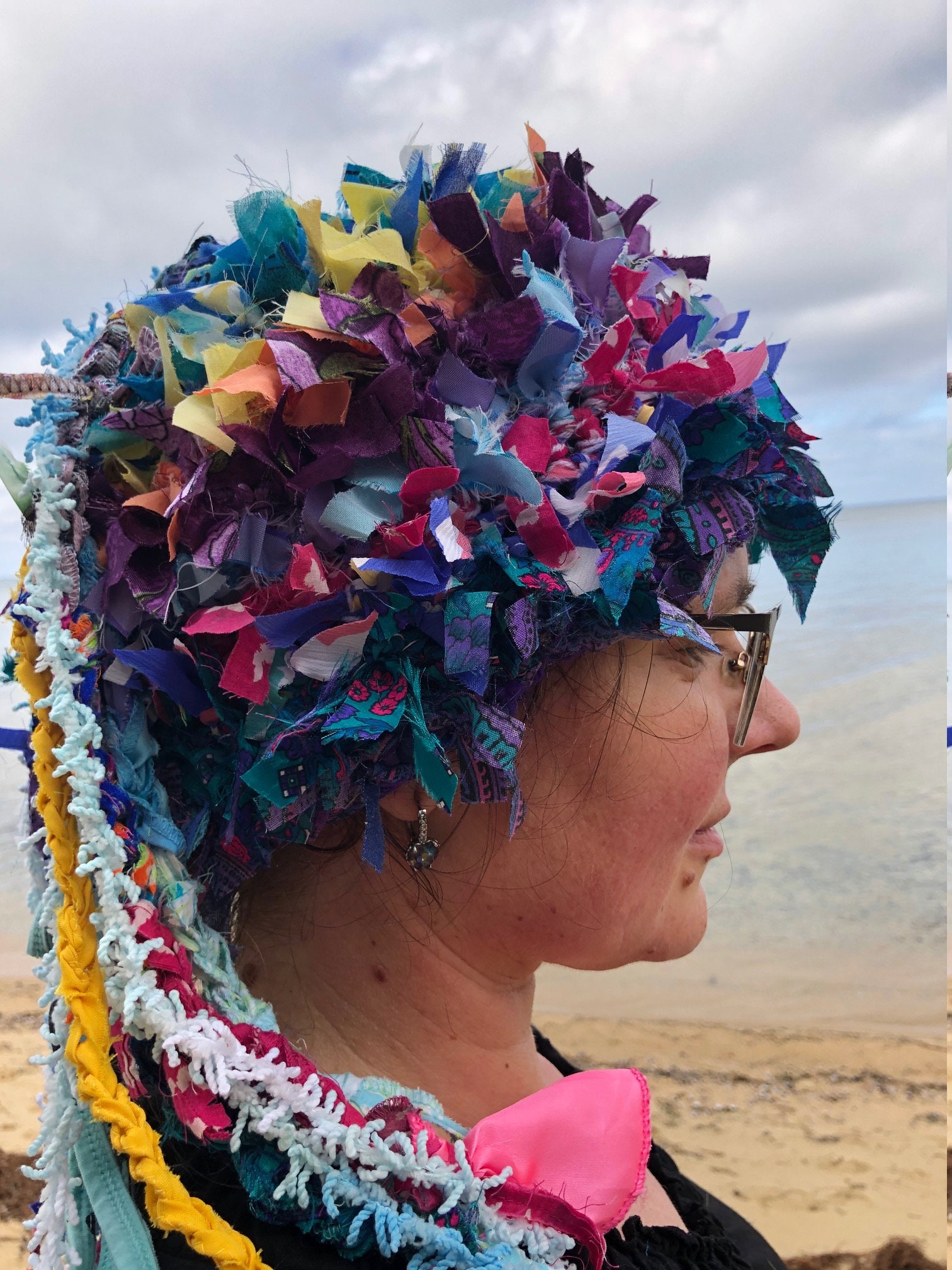 Boho Hat Rag Hat Creative Crochet Hat Freeform Hat Shabby Chic ...