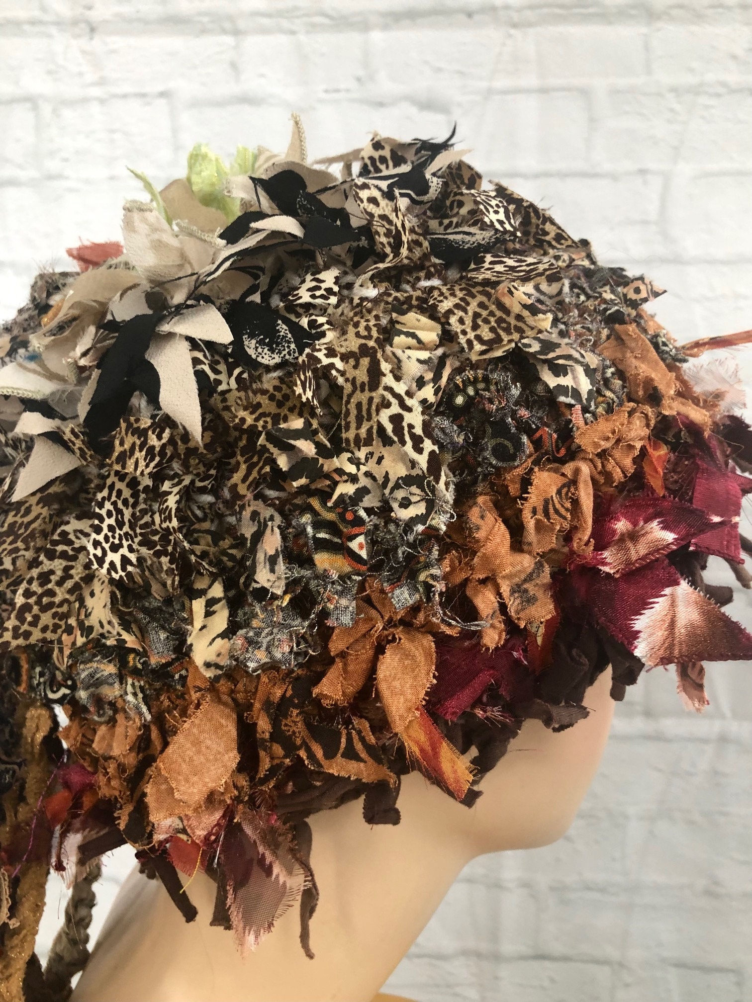 Boho Hat Rag Hat Creative Crochet Hat Freeform Hat Shabby Chic ...