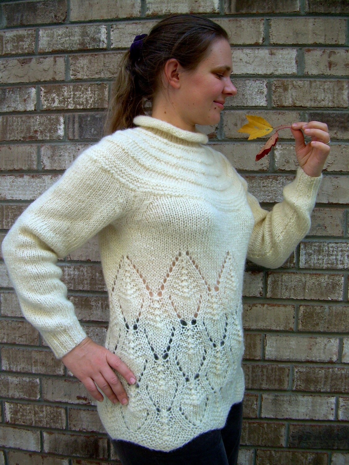 Hand Knitted Wool Sweater White Warm Designer Felted Pullover - Etsy