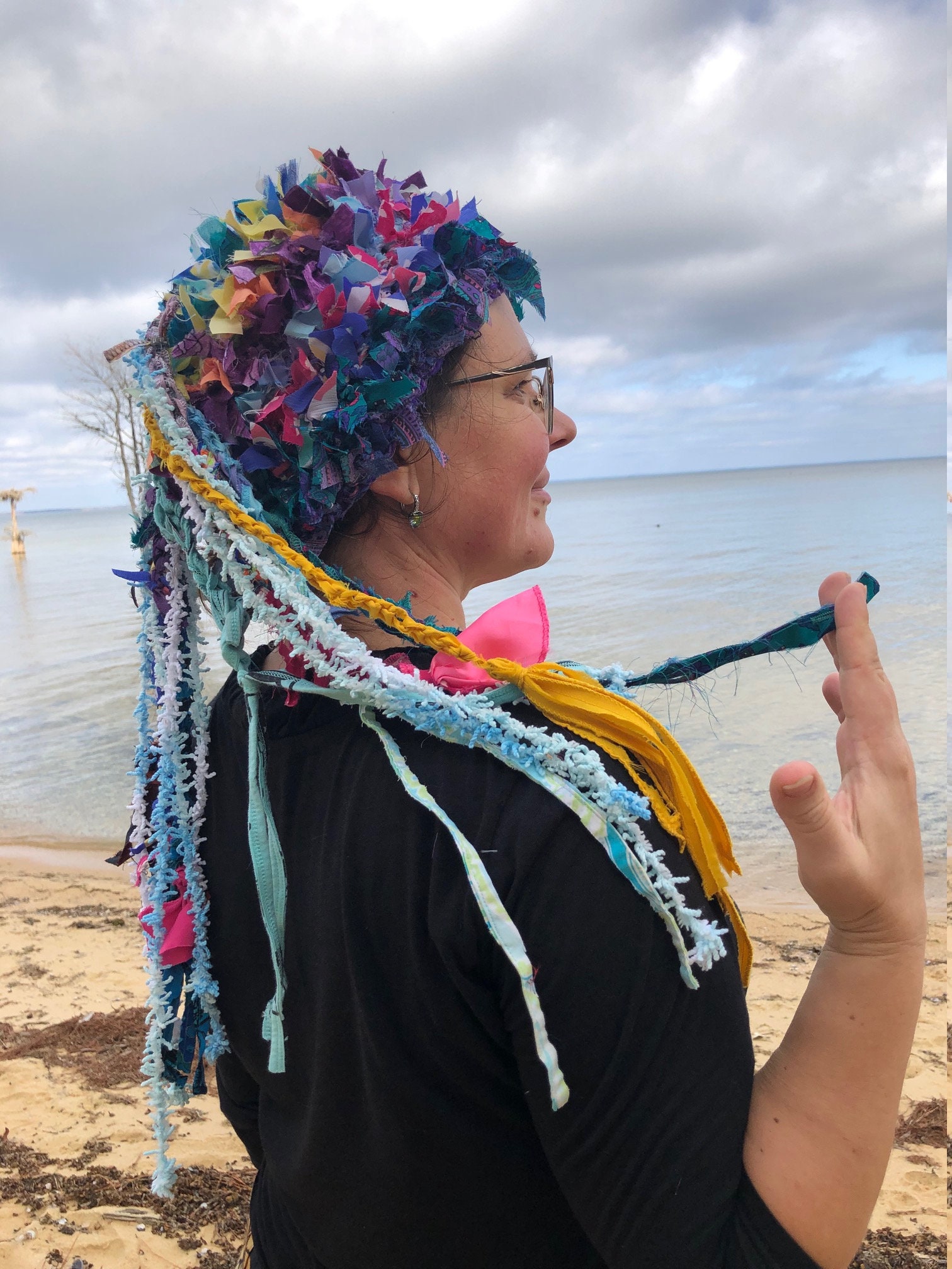 Boho Hat Rag Hat Creative Crochet Hat Freeform Hat Shabby Chic ...