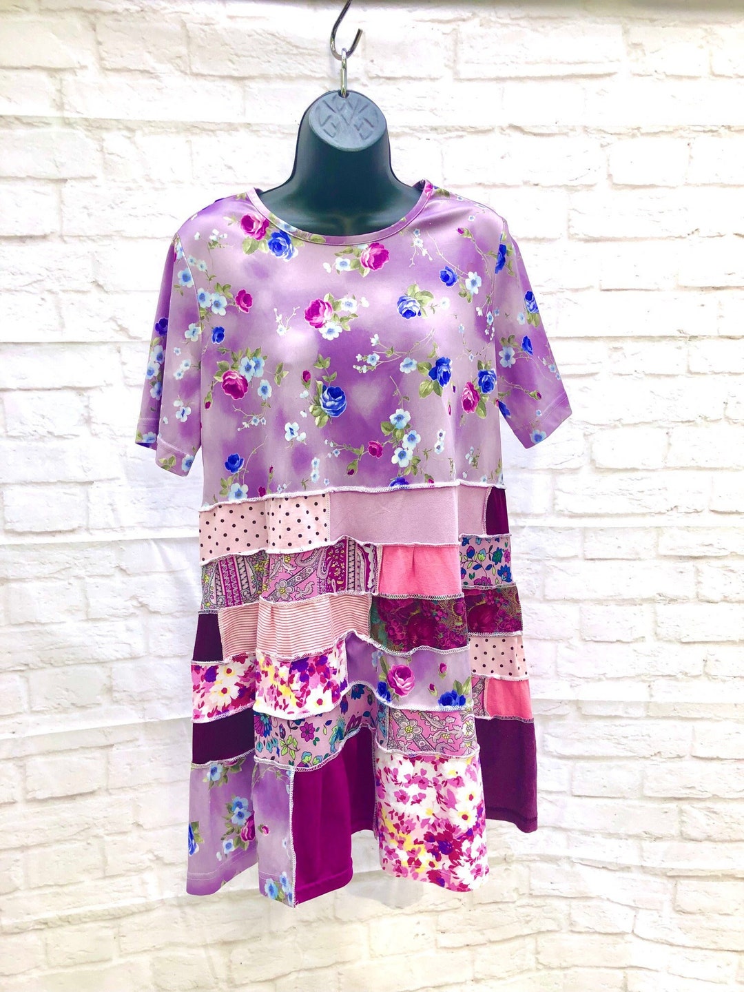 Upcycled Boho L Dress Shabby Chic Country Style Bohemian Clothing Gypsy ...