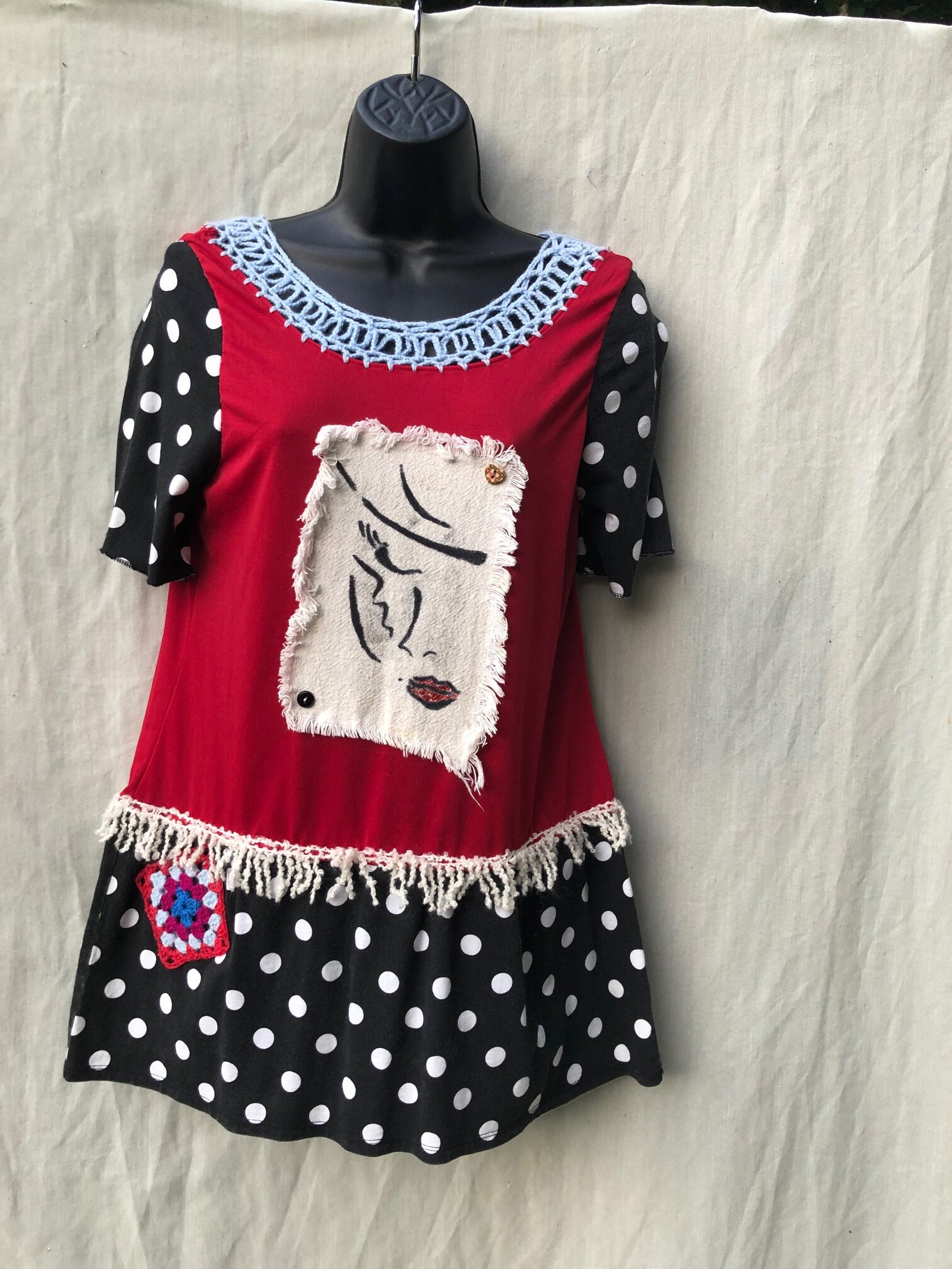 Artsy Upcycled Clothing Tunic Lagenlook Clothing Refashion Loose Fit ...