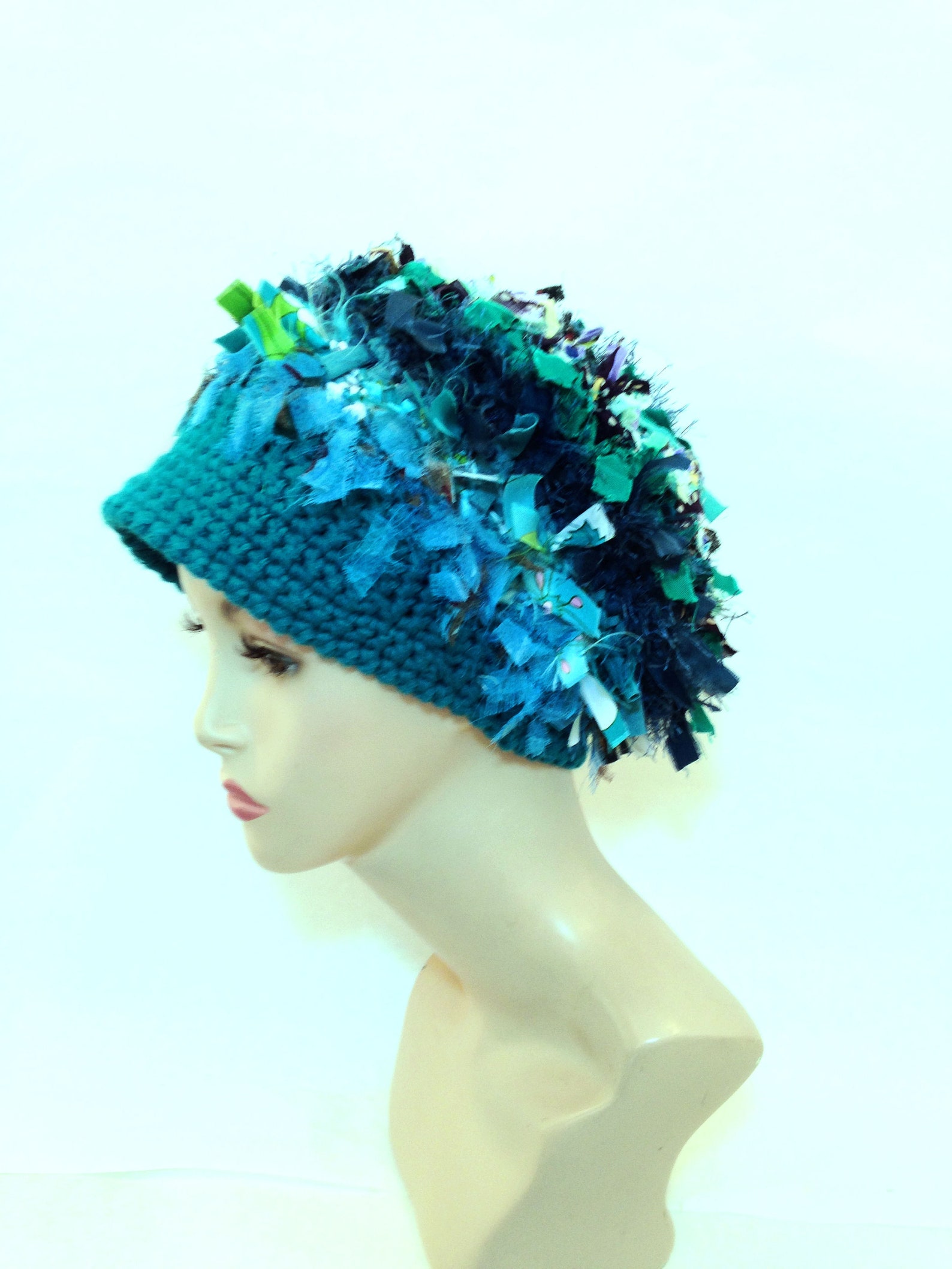 Unique Handmade Hat for Women Rag Hat Bohemian Crochet Crazy Funky Hat ...