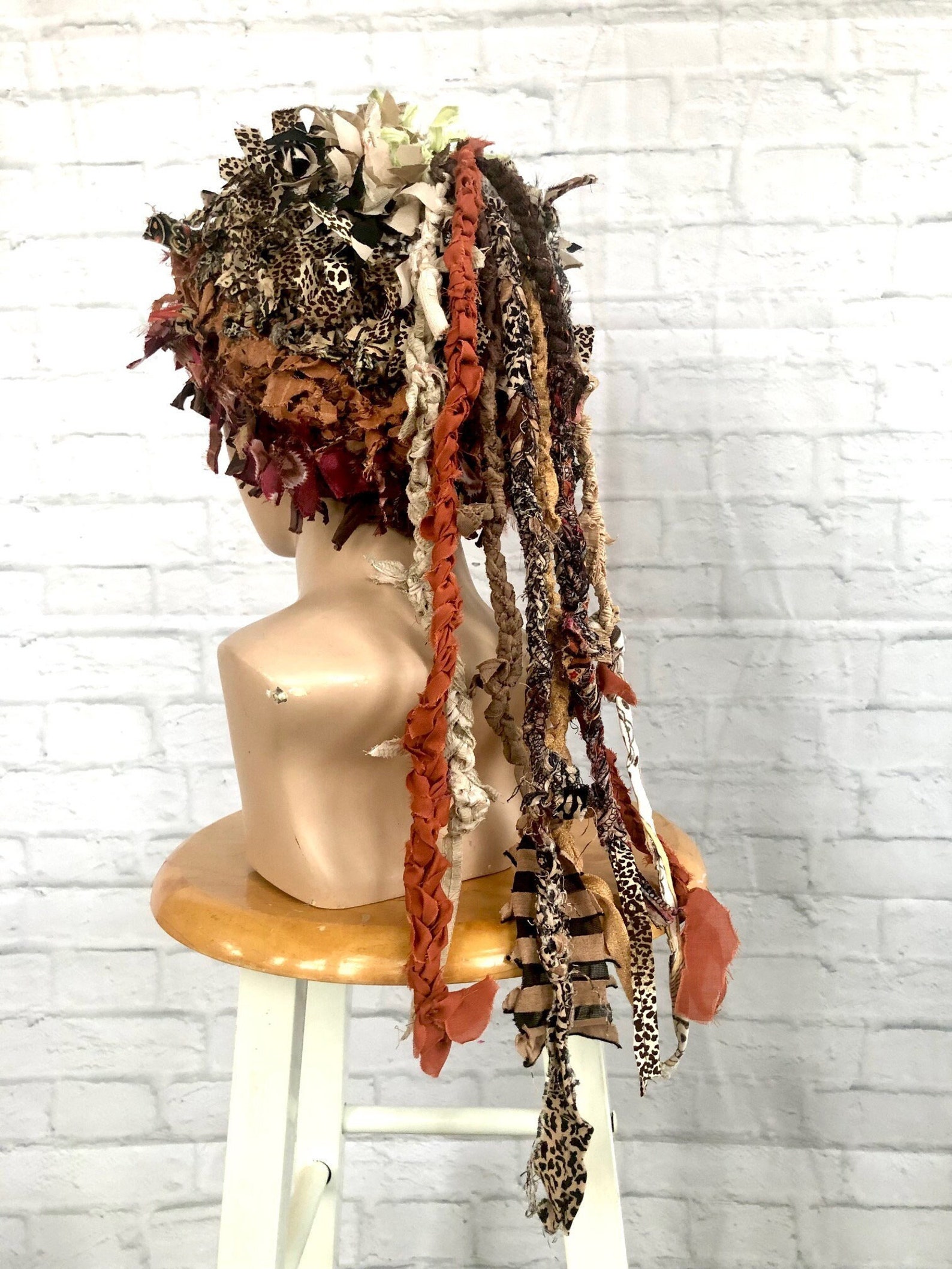 Boho Hat Rag Hat Creative Crochet Hat Freeform Hat Shabby Chic ...