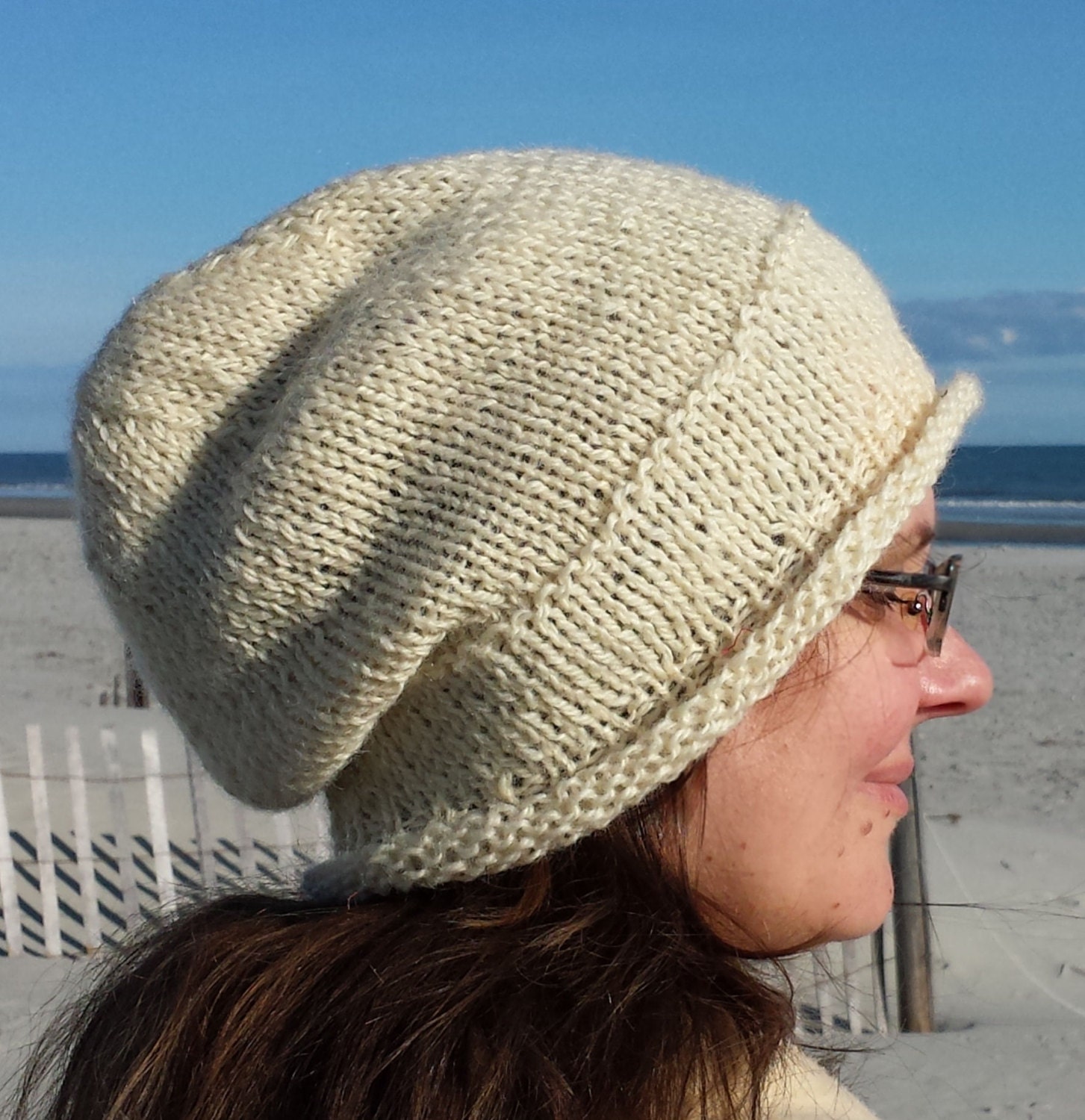 Slouch Wool Hat Hand Knitted Hat Knit Beanie Beanie Hat Women Slouch ...