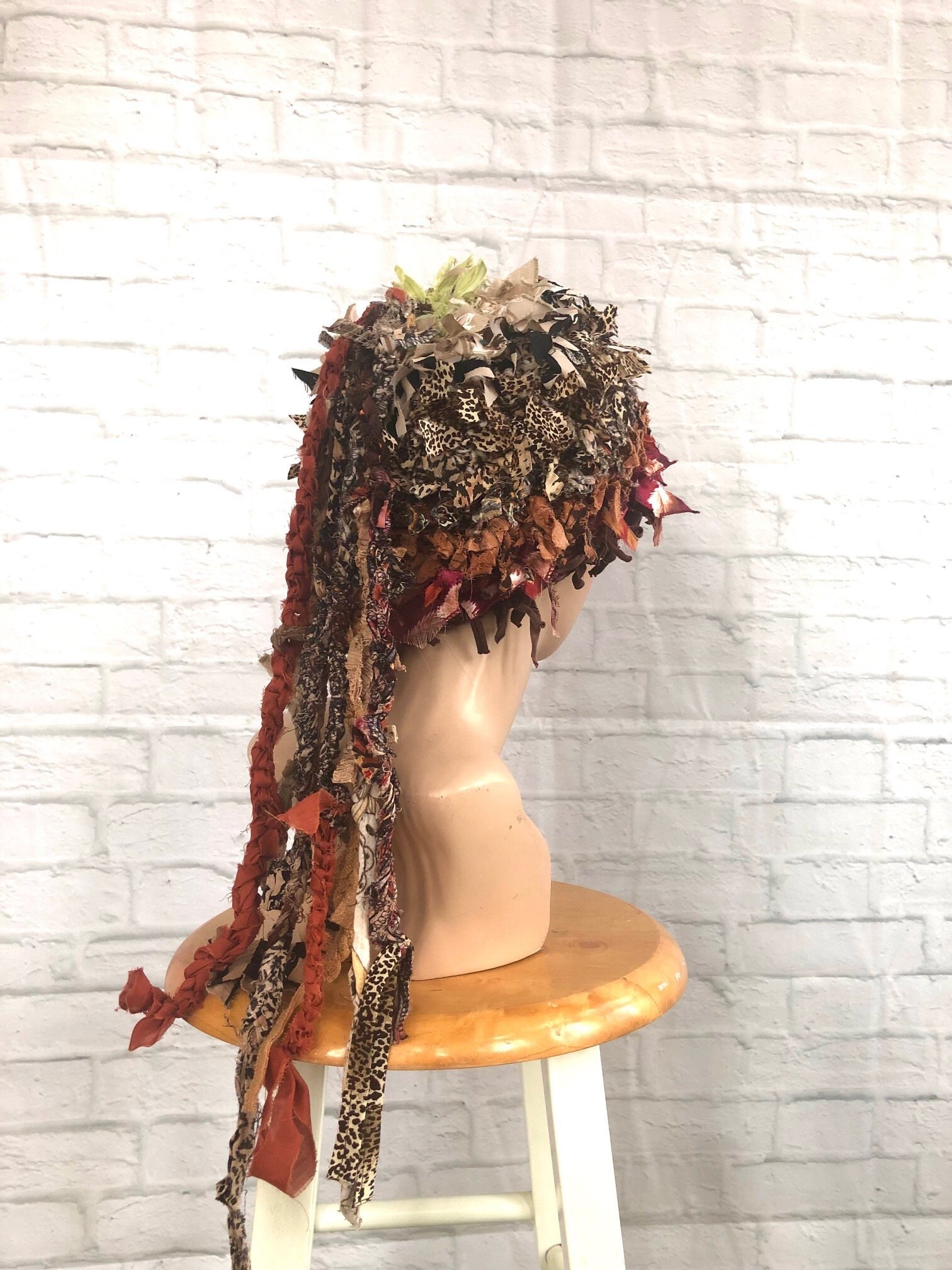 Boho Hat Rag Hat Creative Crochet Hat Freeform Hat Shabby Chic ...