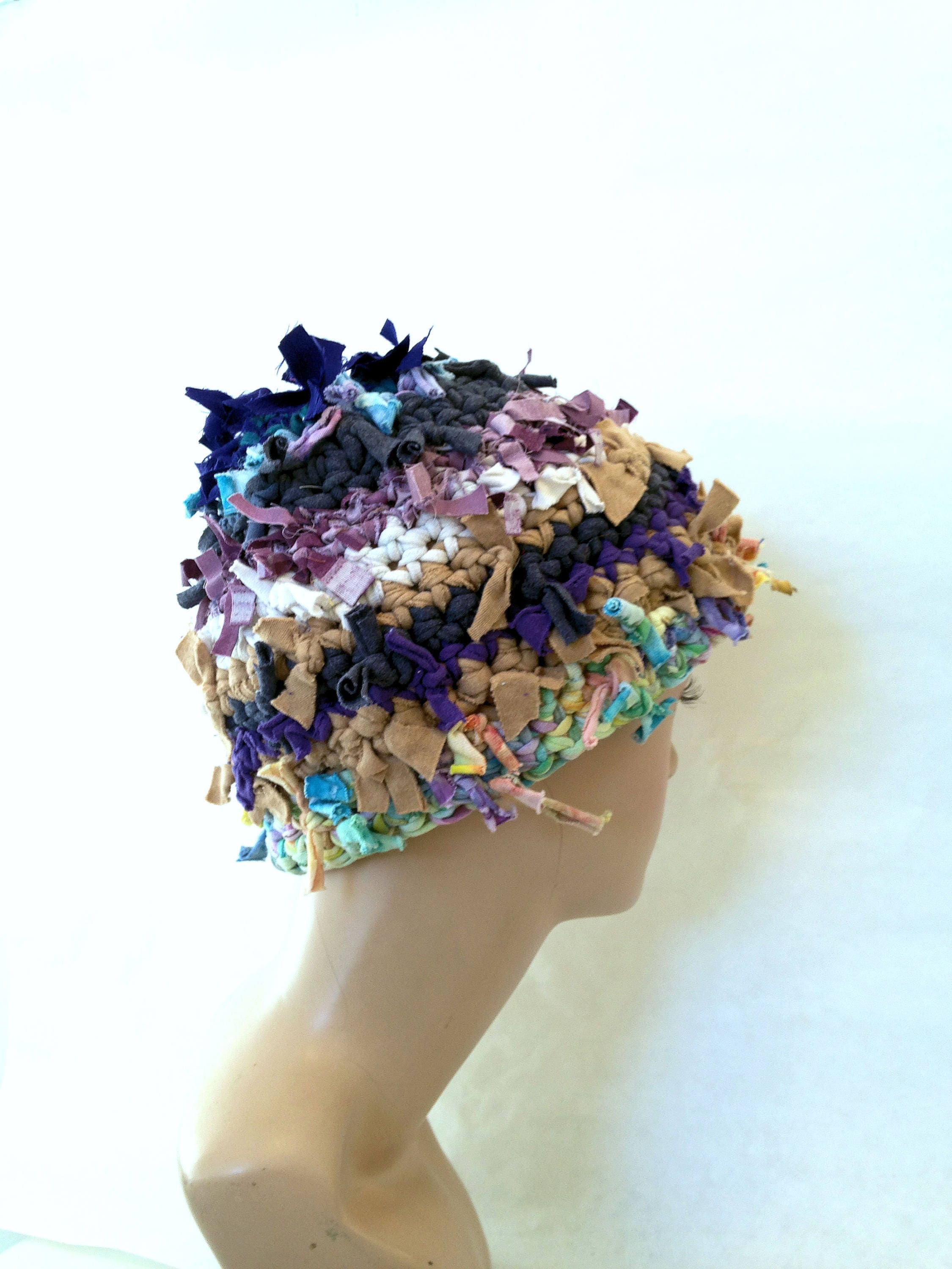 Boho Rag Hat Unique Fun Hat for Women Funky Crazy Hat Original Beanie ...