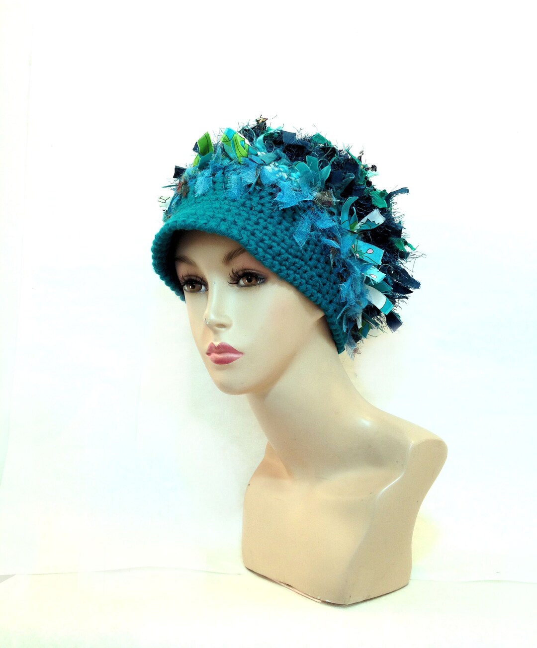 Unique Handmade Hat for Women Rag Hat Bohemian Crochet Crazy Funky Hat ...