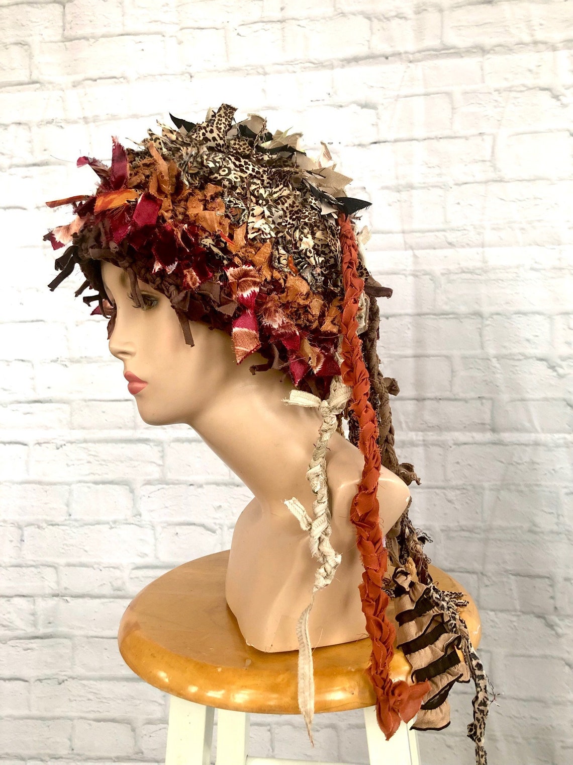Boho Hat Rag Hat Creative Crochet Hat Freeform Hat Shabby Chic ...