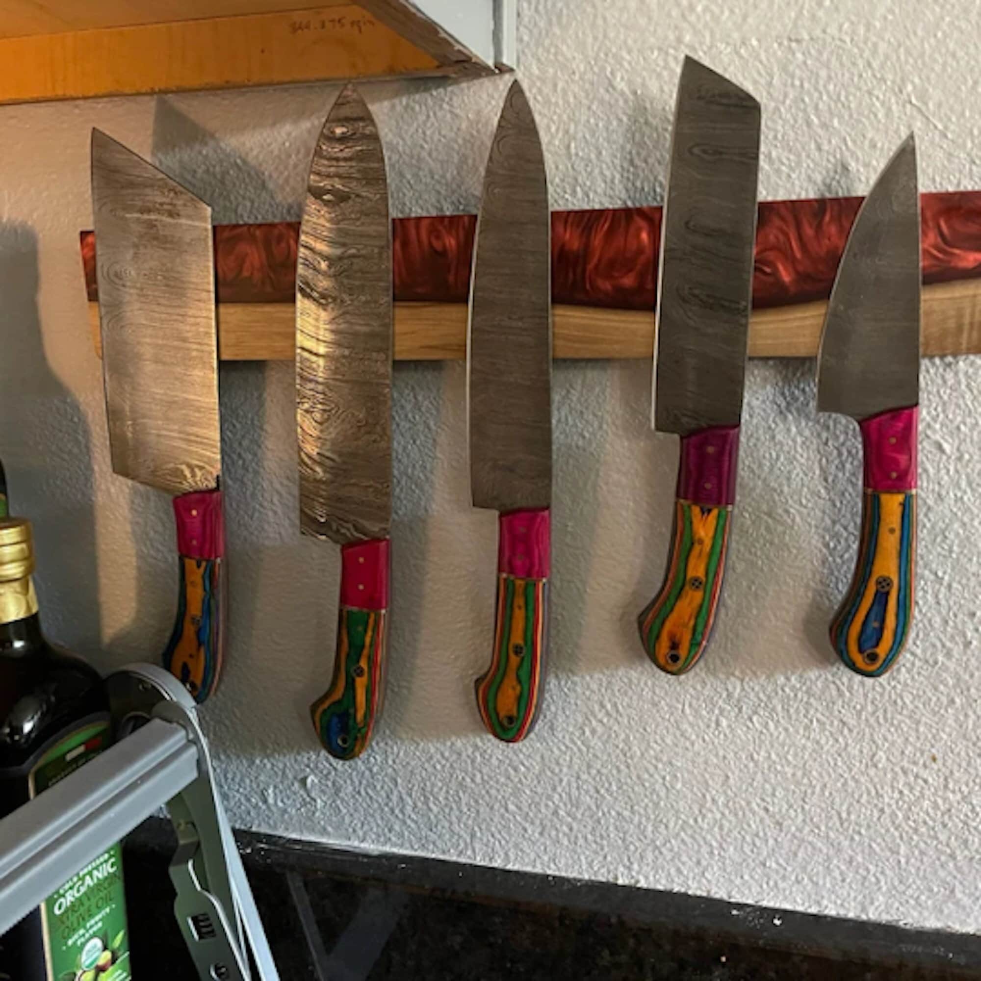 Custom Resin Wooden Knife Block, Resin&walnut Wood Knife Rack ...