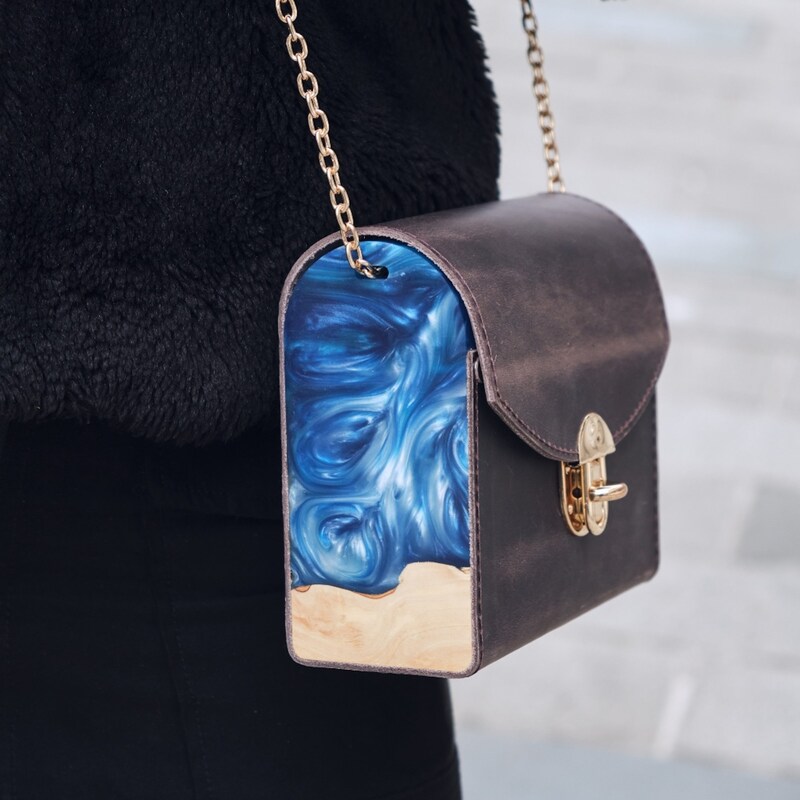 Wood and Leather Bag - Etsy