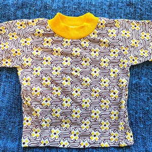 Abstract Yellow Kids Ringer Tee Vintage 1970s Style - Etsy