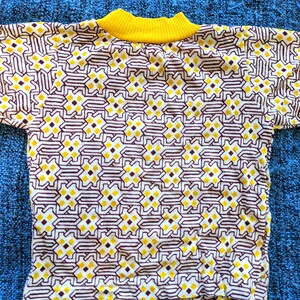 Abstract Yellow Kids Ringer Tee Vintage 1970s Style - Etsy