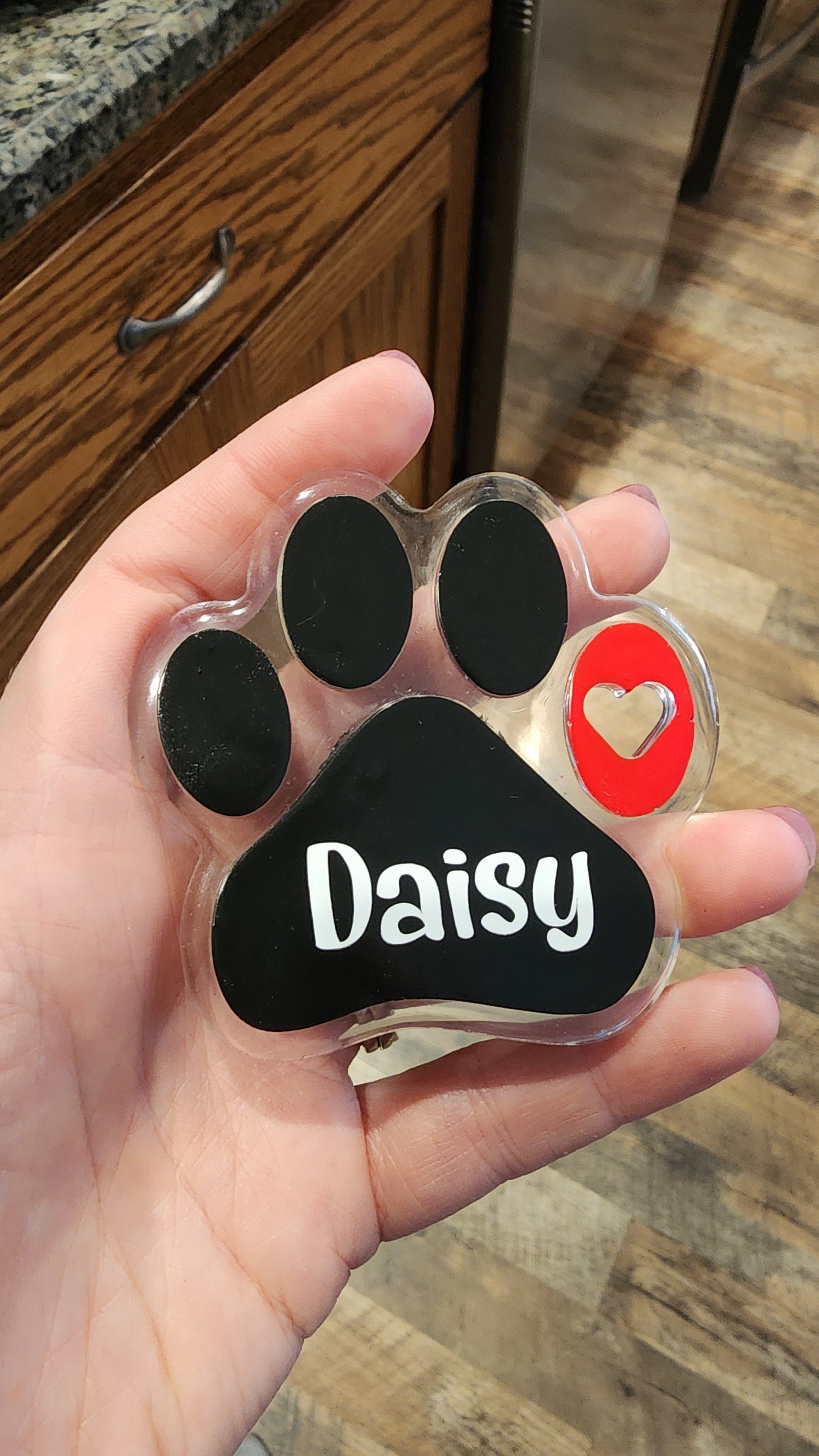 PAW PRINT Custom Vent Clip, Mirror Hanger, Badge Reel, Key Chain or ...
