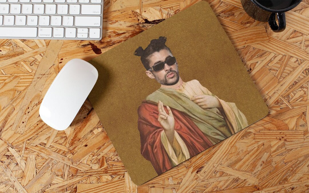 Saint Bad Bunny Mouse Pad Bad Bunny Mousepad - Etsy