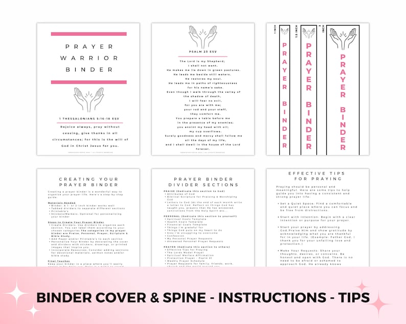 Prayer Binder Printable's | Pink - Etsy