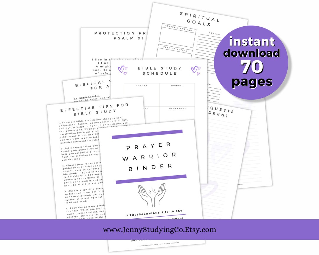 Prayer Binder Printable's | Purple - Etsy