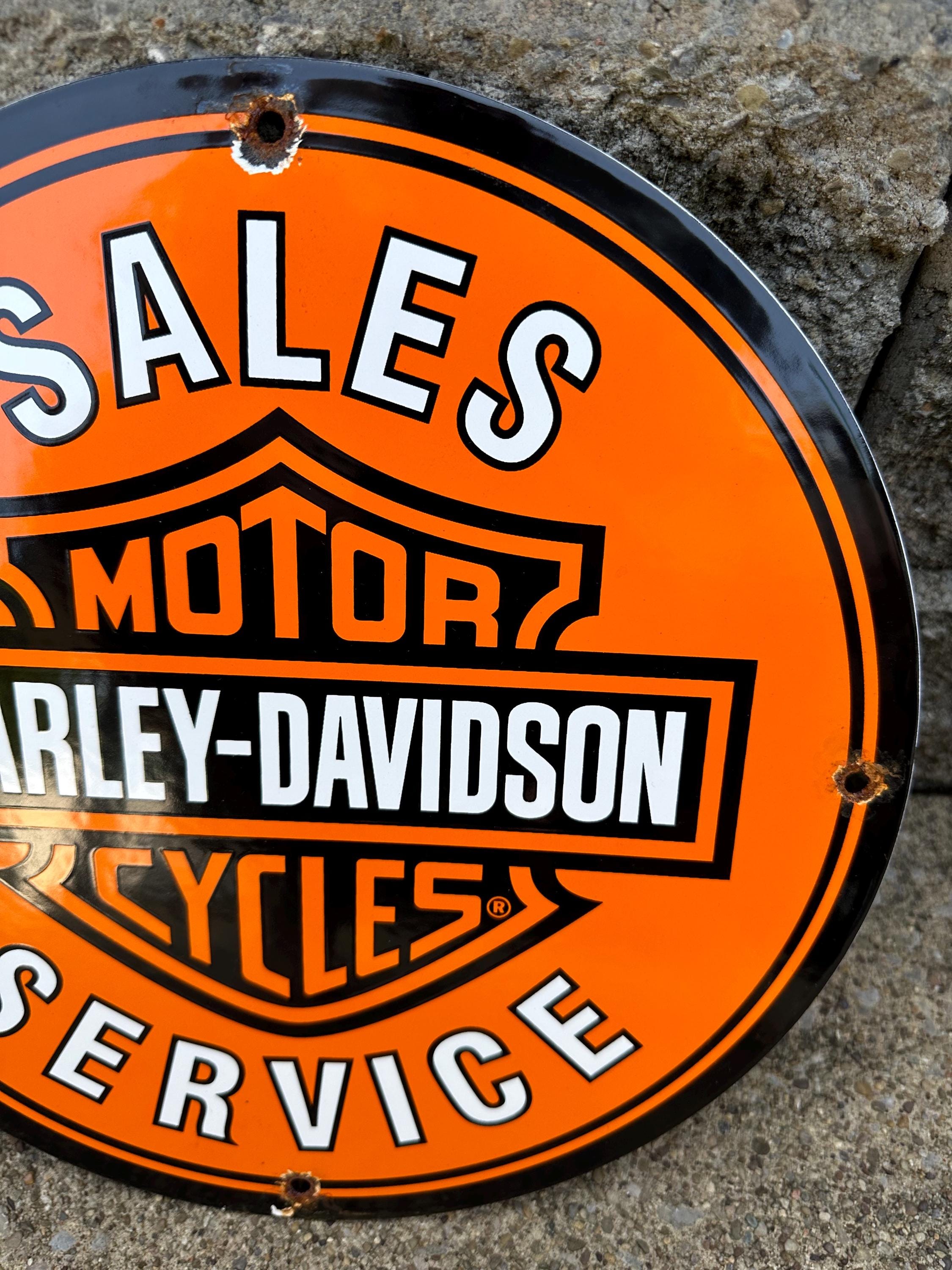 Vintage Harley Davidson Porcelain Sign Bike Motorcycle Indian Gas Motor ...