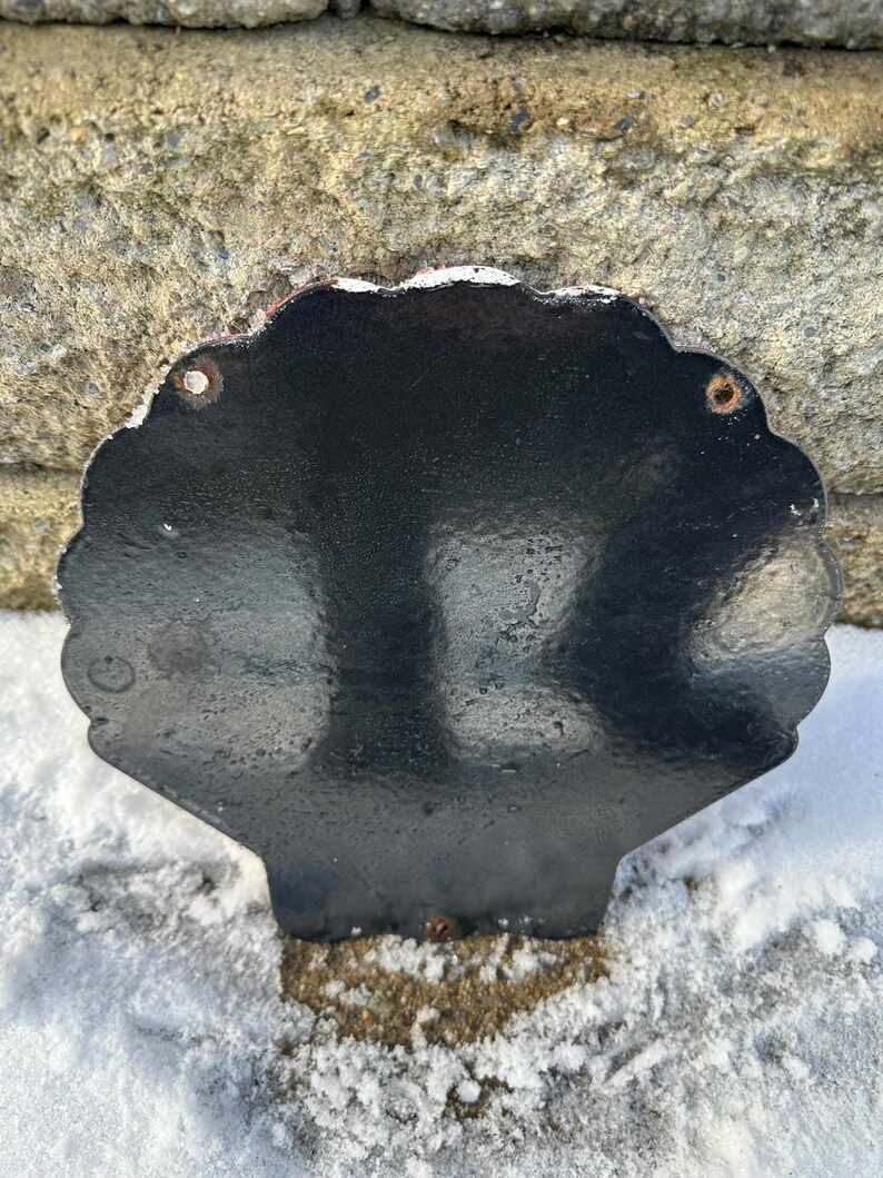 Vintage Super Shell Porcelain Sign Gas Motor Oil Pump Plate Station ...