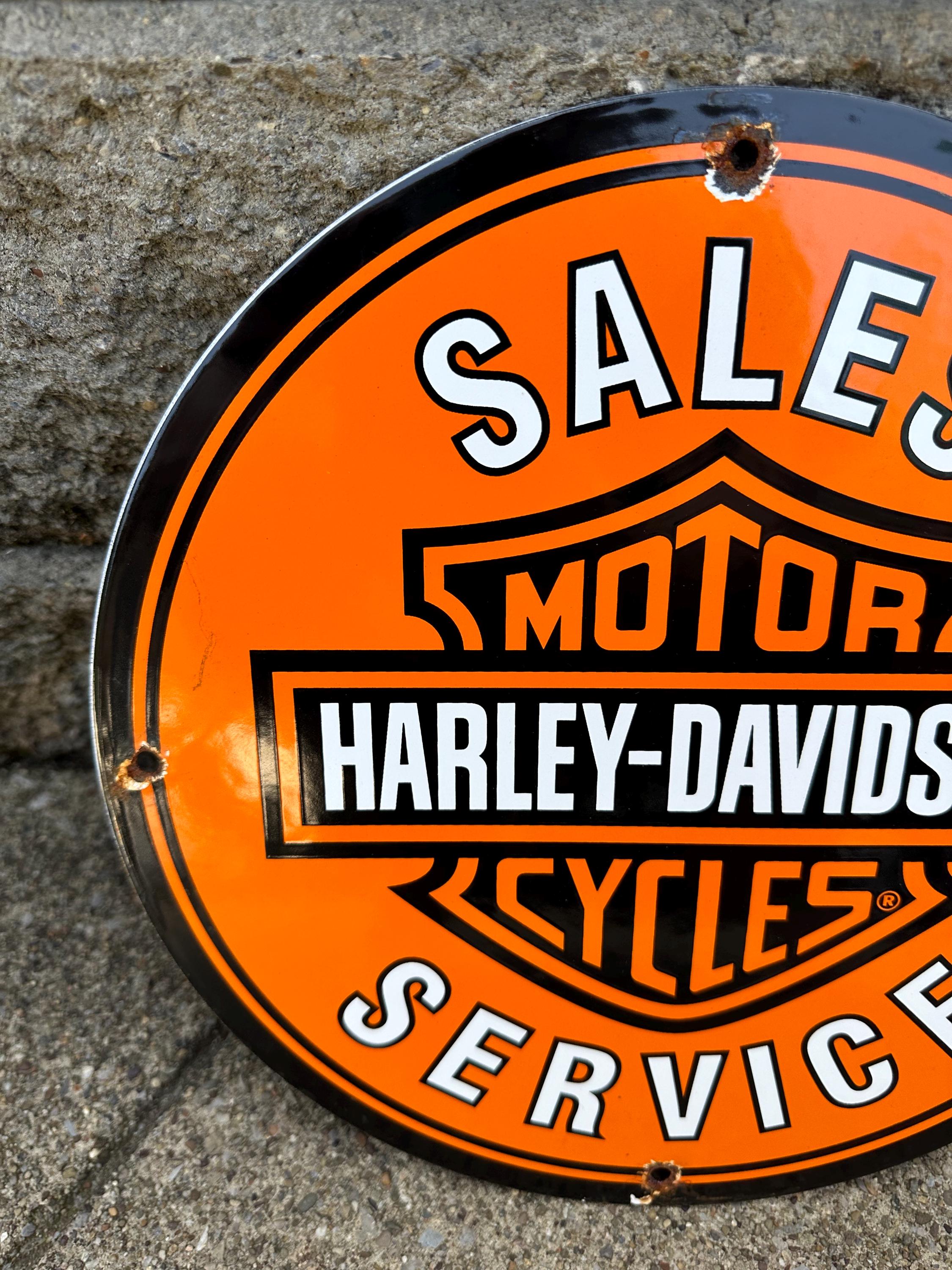 Vintage Harley Davidson Porcelain Sign Bike Motorcycle Indian Gas Motor ...