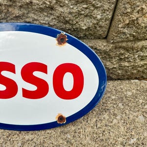 Vintage Esso Tiger Porcelain Sign Gas Motor Oil Pump Plate Station ...