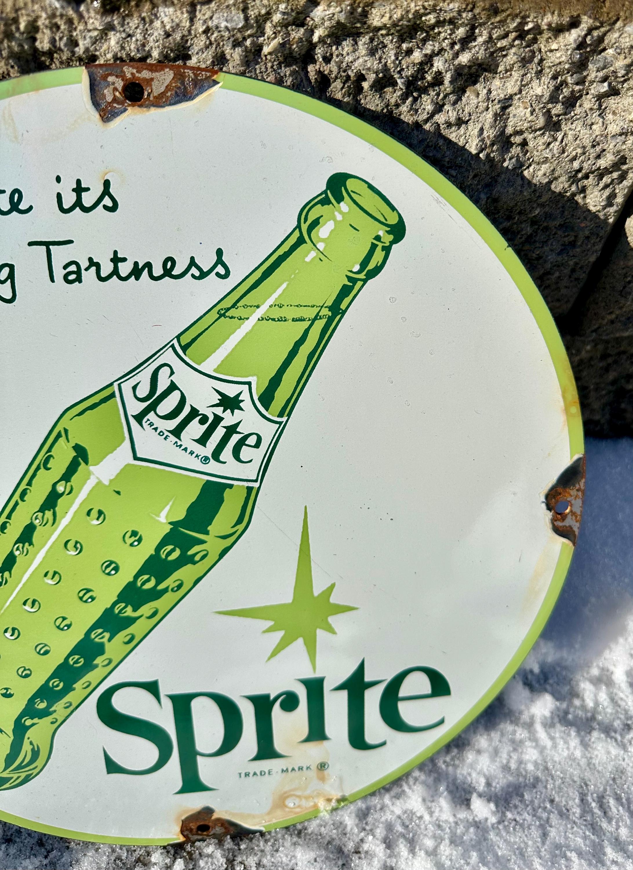 Vintage Sprite Porcelain Sign Pop Soda Bottle Restaurant Garage Mancave ...