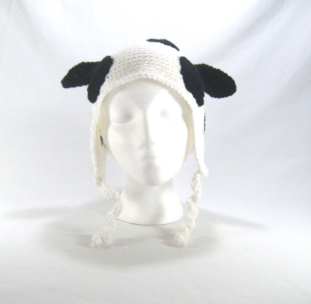 PATTERN Cow Crochet Ear Flap Hat - Etsy