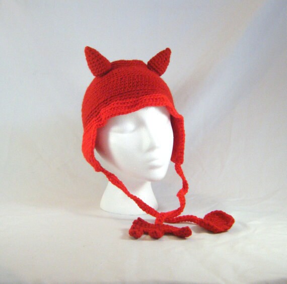 PATTERN Devil Crochet Ear Flap Hat - Etsy