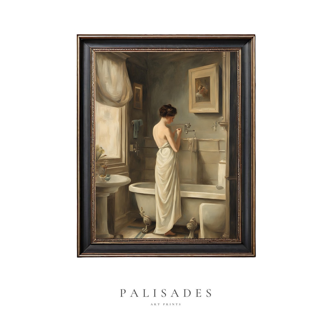 Antique Bathroom Wall Decor | Painting of a Woman | PRINTABLE Wall Art ...