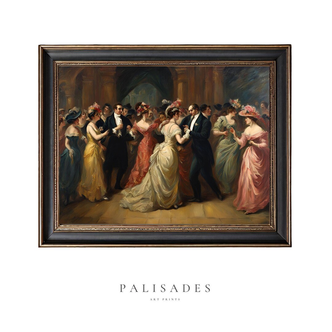 PRINTABLE Antique Masquerade Ball Painting | Vintage Living Room Art ...