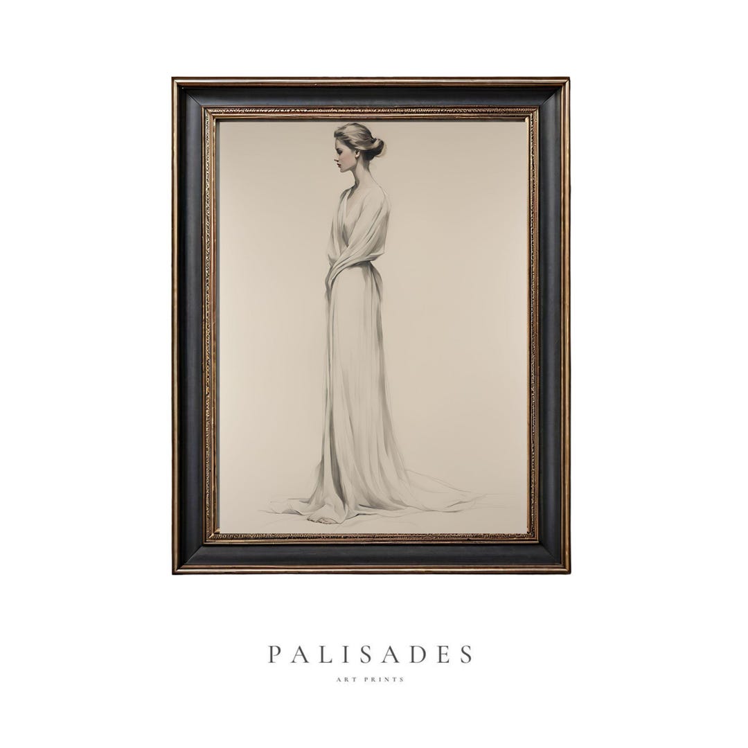 Antique Vintage Figure Study Sketch | Minimalist Neutral Decor Print ...