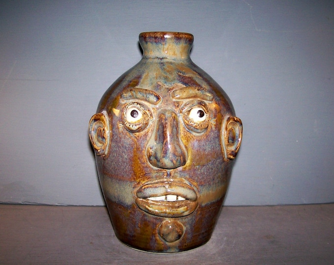 Large Face Jug Folk Art Handmade Georgia Pottery by Rock Fort - Etsy