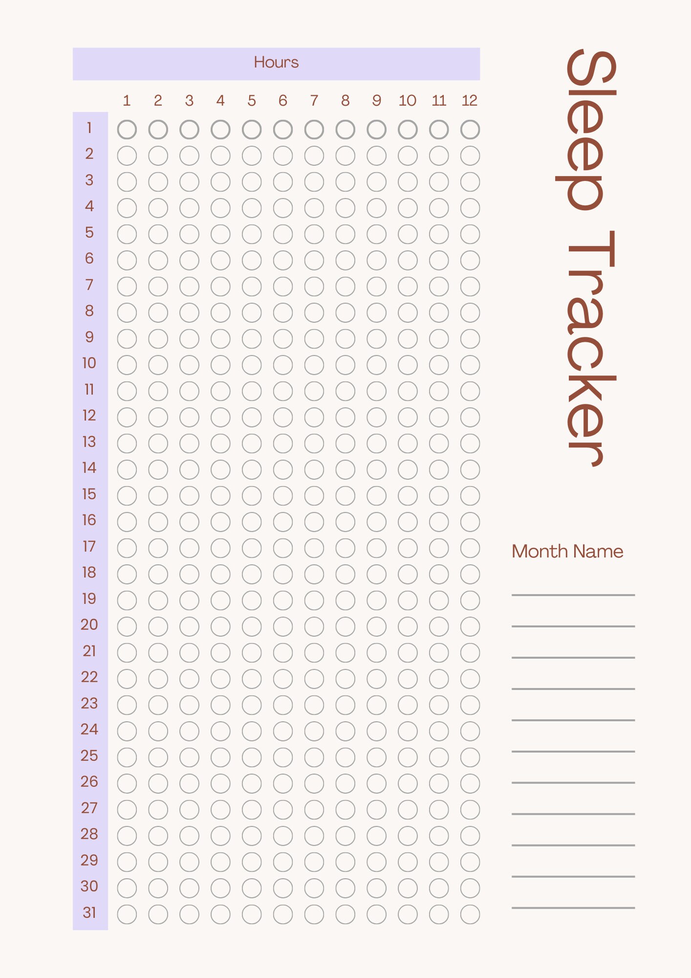Sleep Tracker Printable | Monthly, Daily Sleep Journal | PDF | Sleep ...
