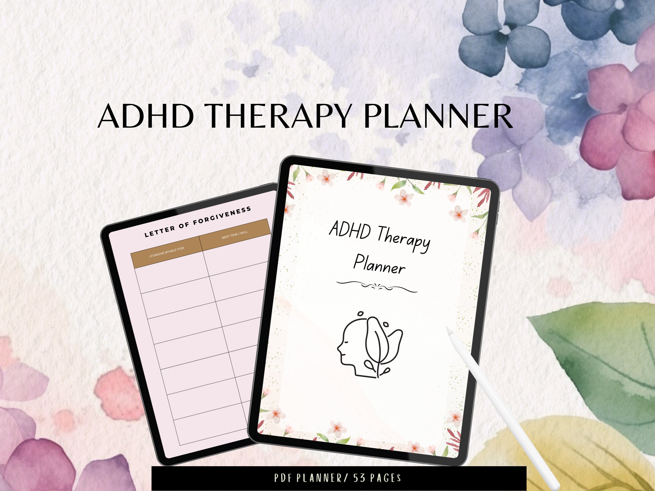 ADHD Therapy Planner - PRINTABLE Adult ADHD Workbook, Organizer, Daily ...