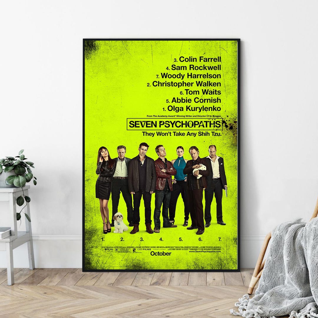 Seven Psychopaths Movie Poster Print, Wall Art, Canvas Poster, Art Poster for Gift, Movie Print ...