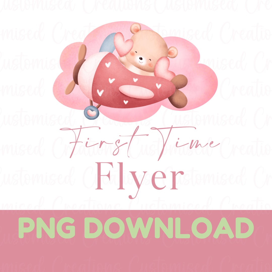 Digital Design. Pink First Time Flyer Png Design - Etsy