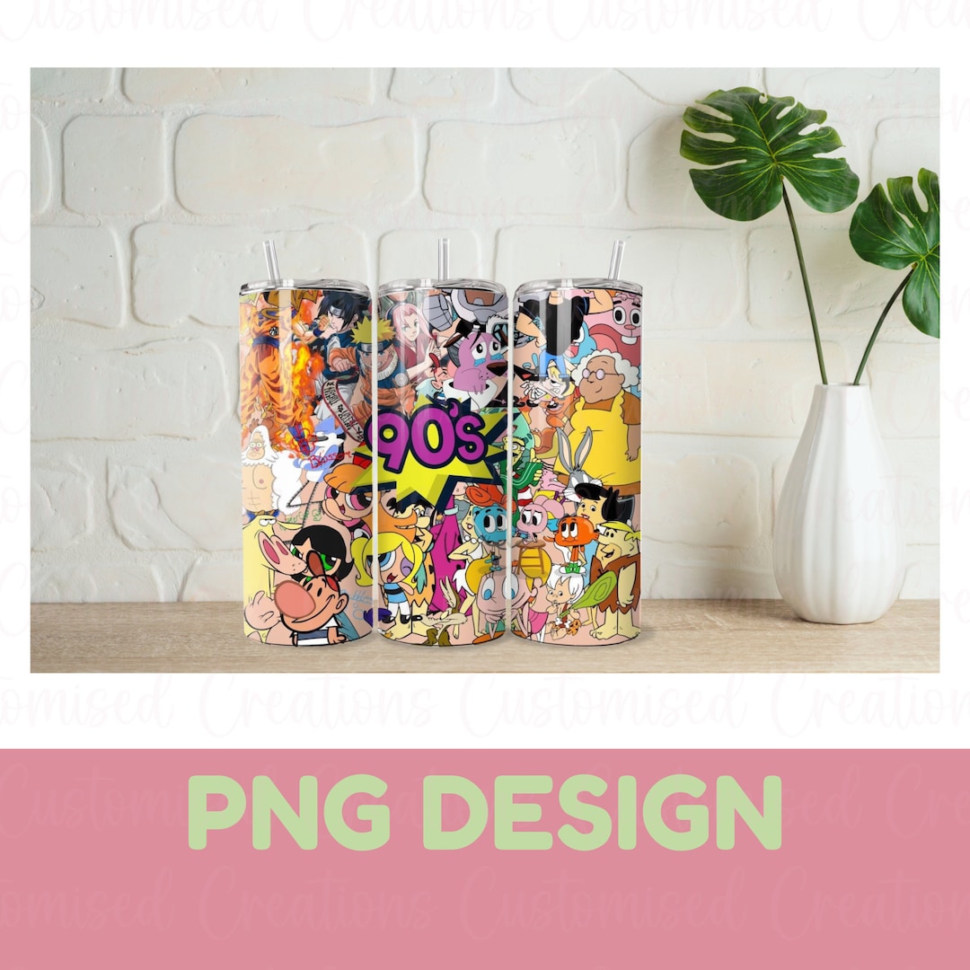Digital Design. 90s Cartoons Sublimation 20oz Tumbler Png - Etsy