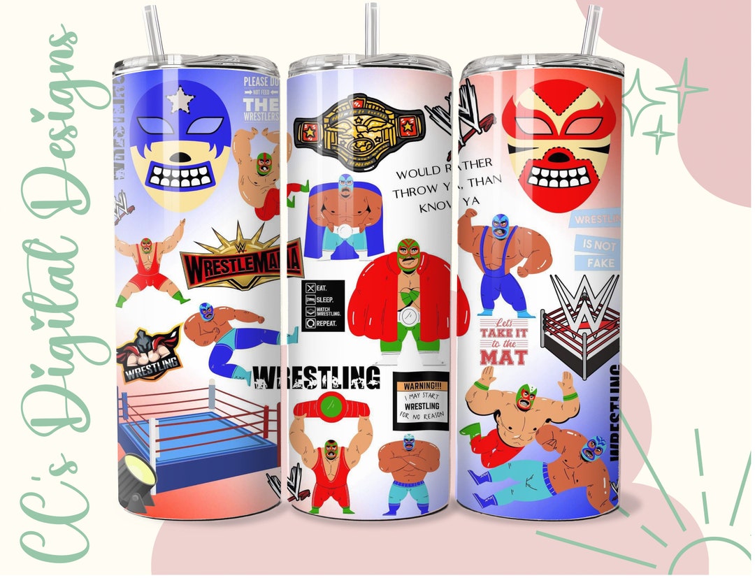 Digital Design. Wrestling Sublimation 20oz Tumbler Wrap Png - Etsy