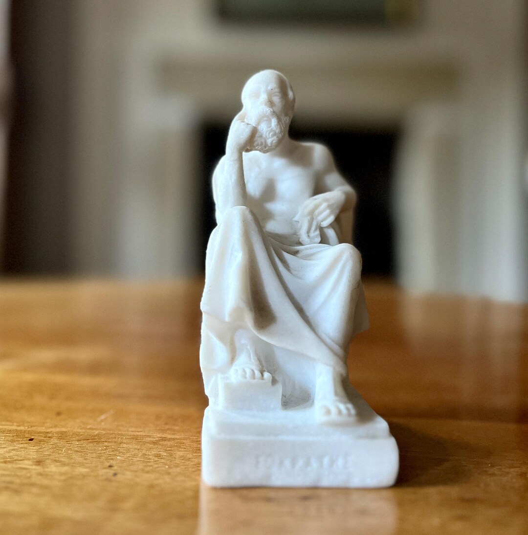 Carved Thinking Man Socrates Statue Made of Stone - Etsy