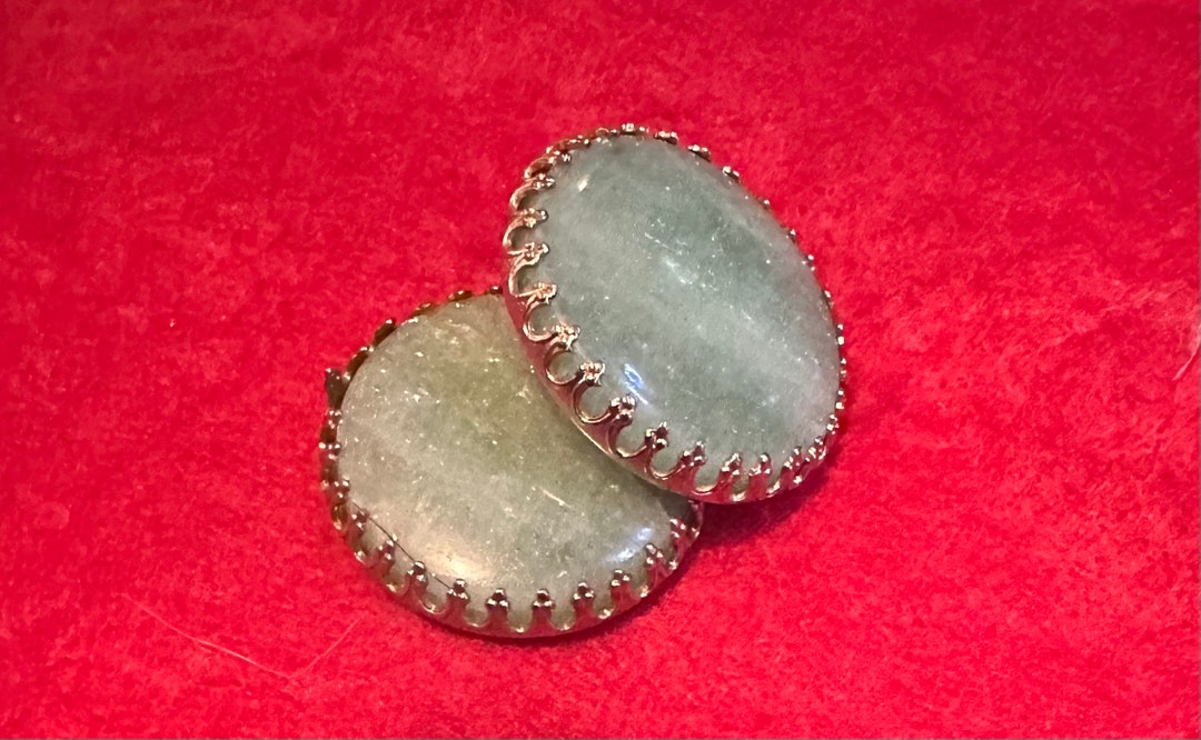 Antique Agate Precious Stone Gold Trim Buttons - Etsy