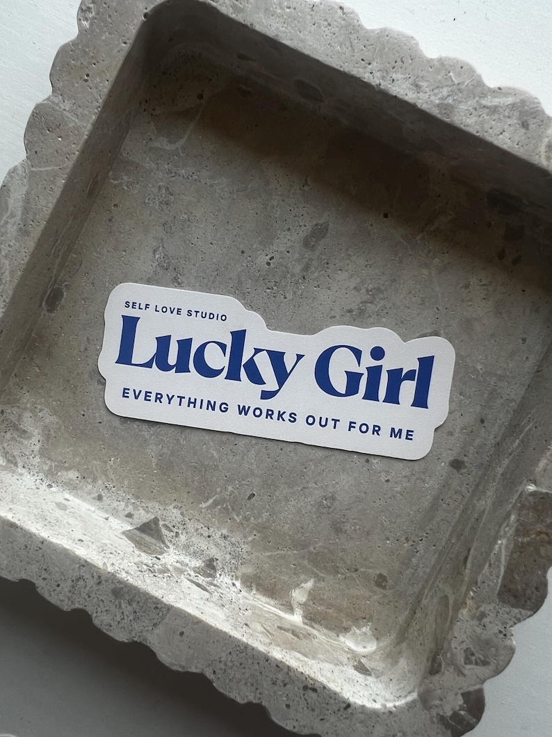 Lucky Girl Vinyl Sticker - Positive Affirmation, Laptop, Water Bottle ...