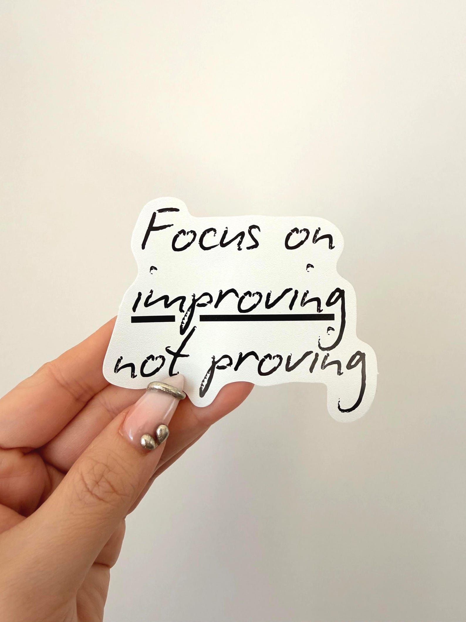 Focus on Improving Sticker | Handwritten Aesthetic Quote Sticker ...