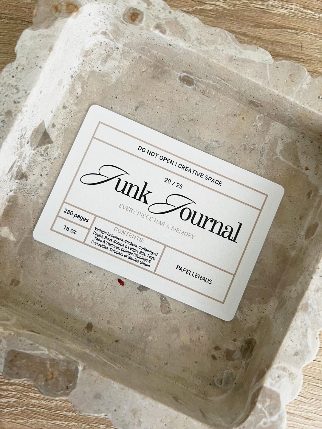 Junk Journal Label Sticker – Aesthetic Inspired Vinyl Label for ...