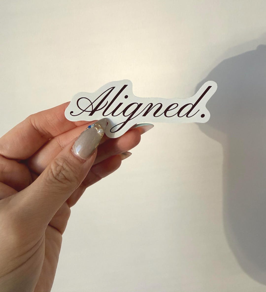 Aligned Burgundy Text Aesthetic Sticker | Minimalist Manifestation ...