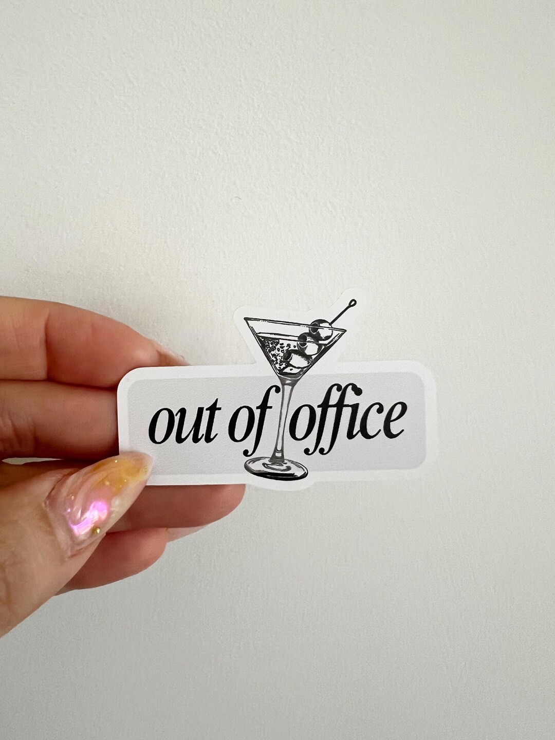 Out of Office Sticker: Martini Glass Vacation Decal - Etsy